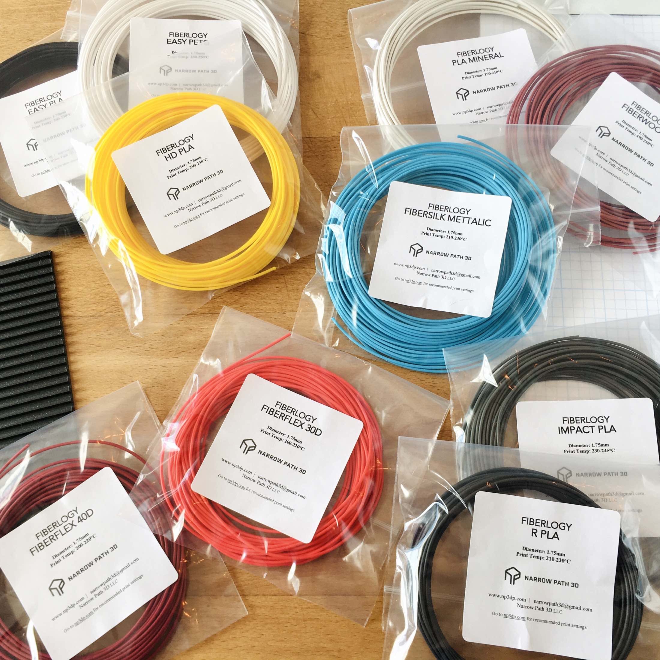 Sample Packs - Filament Samples from Fiberlogy at Narrow Path 3D
